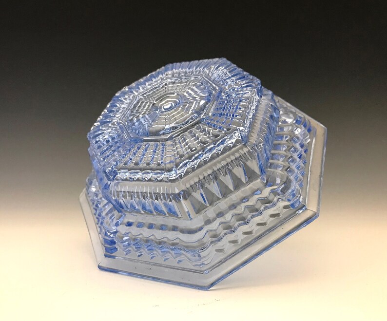 Vintage Art Deco Skyscraper Lamp Shade Diffuser Blue Glass - Etsy