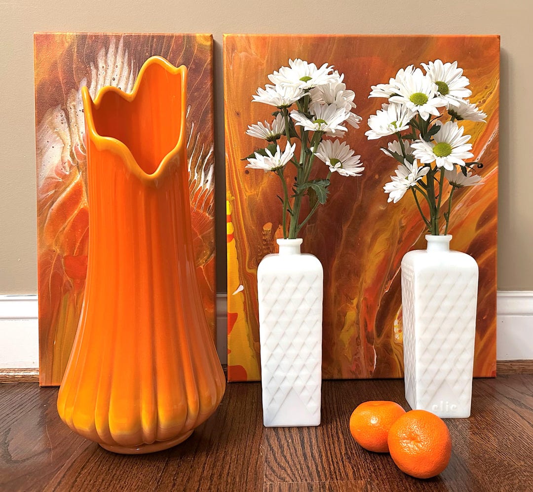 L.E. Smith Glass Bittersweet Vase - Simplicity Line - MCM Decor - Etsy