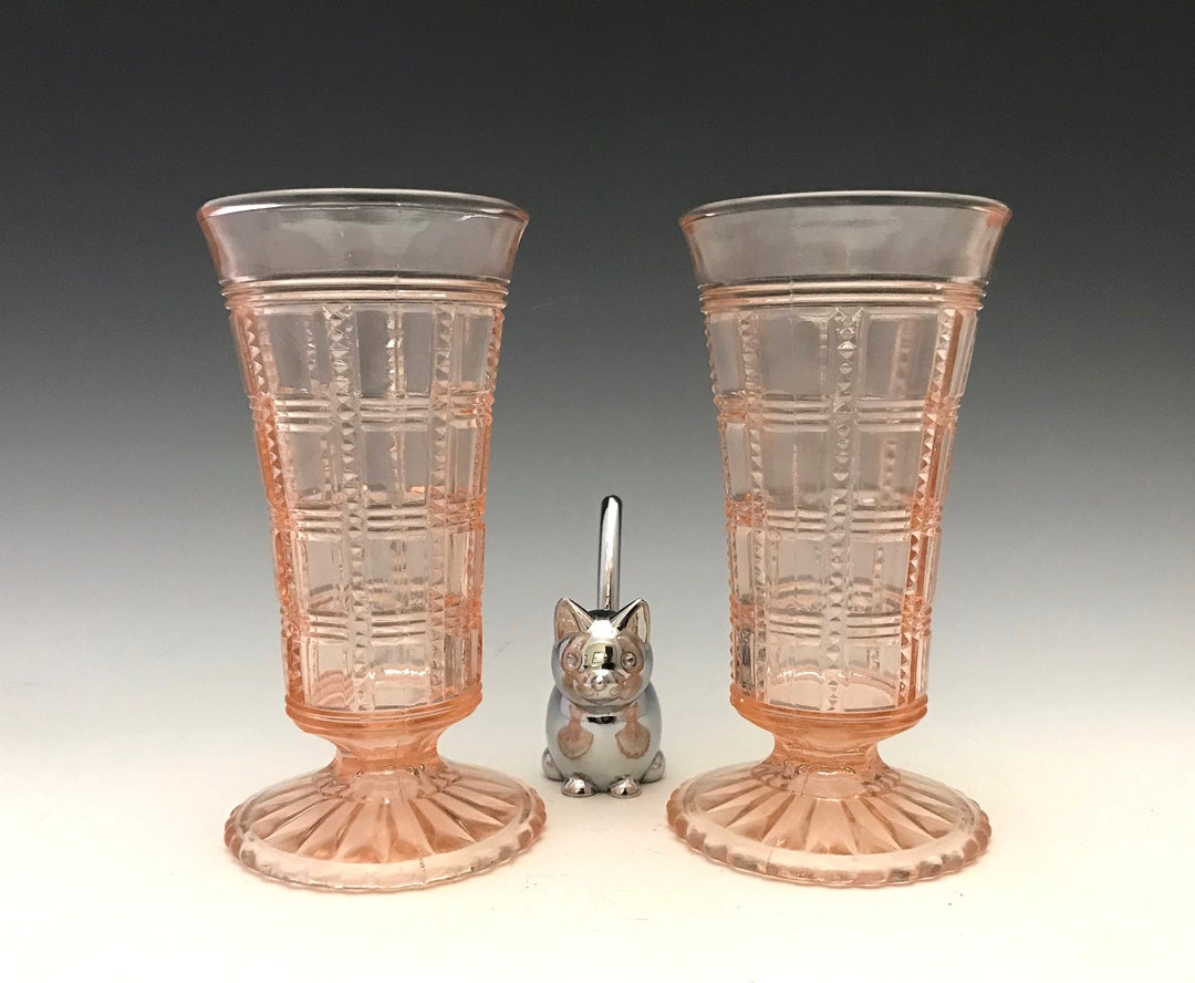 Imperial Beaded Block Vases/parfaits - Set of Two - Promotional "go ...