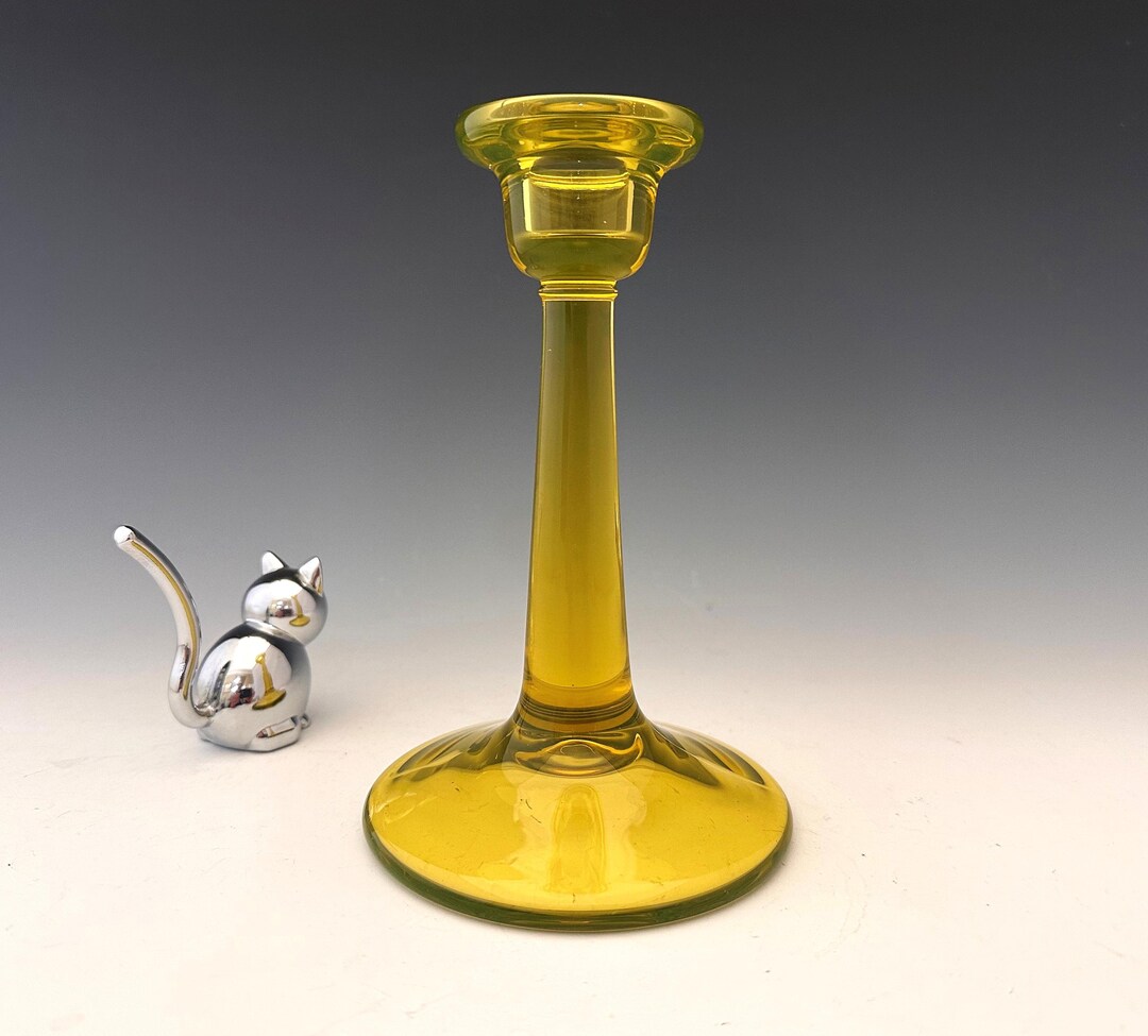 Fostoria No. 2245 Candlestick in Canary - Hard to Find Uranium Glass ...