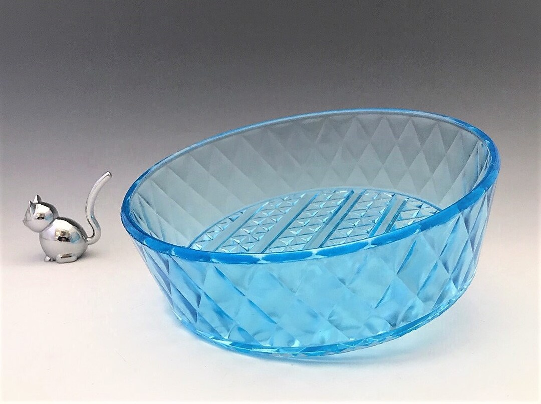 EAPG Blue Bowl - Bryce Brothers No. 1000 - AKA Diamond Quilted - Early ...