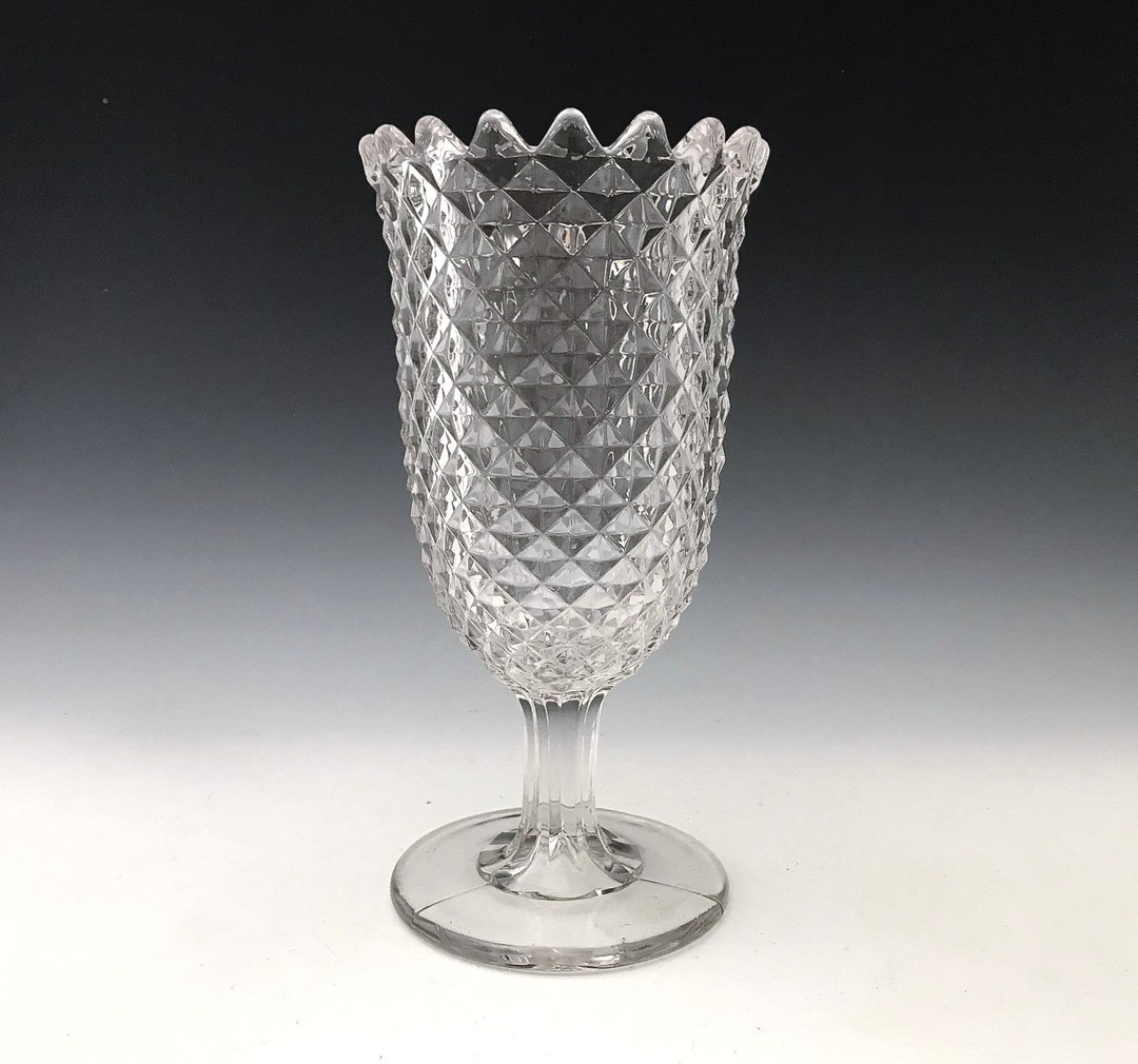 EAPG Flint Glass Celery Vase - Sawtooth Pattern - Early American ...