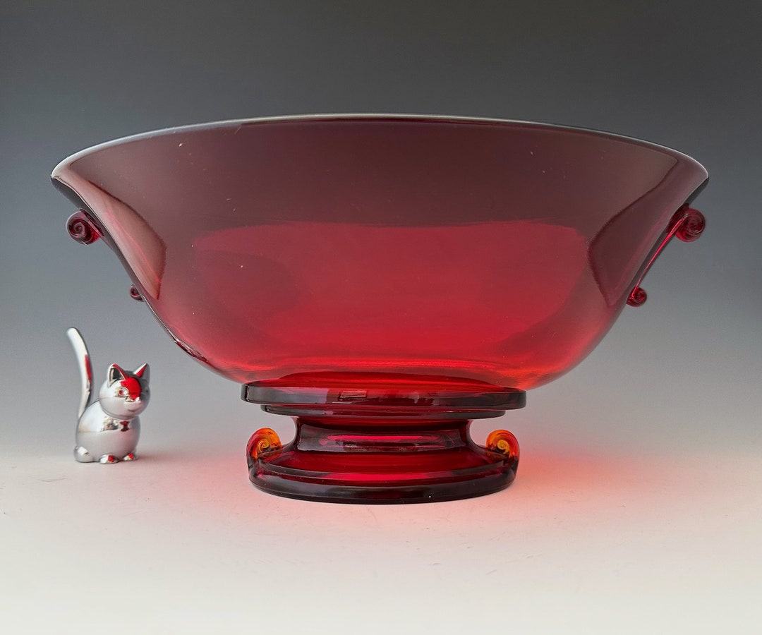Imperial Glass No. 320 Line Ruby Red Oval Console Bowl - Packard or ...