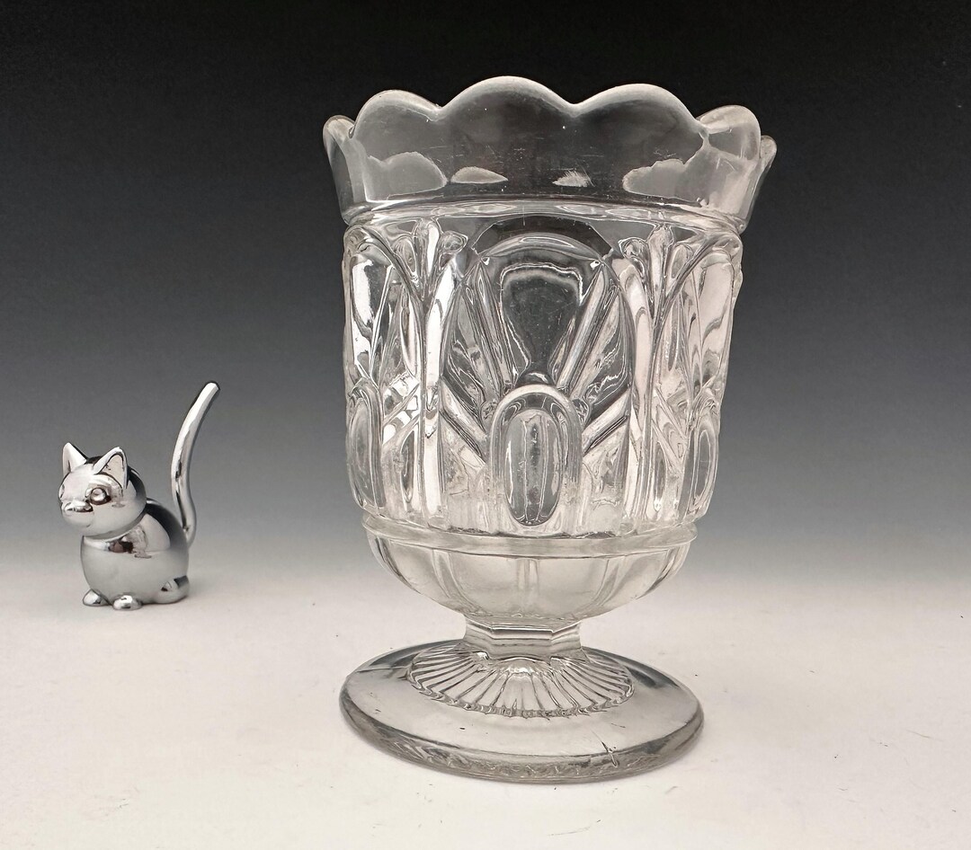 EAPG Flint Glass Spooner Union Glass Company Gothic Pattern AKA ...
