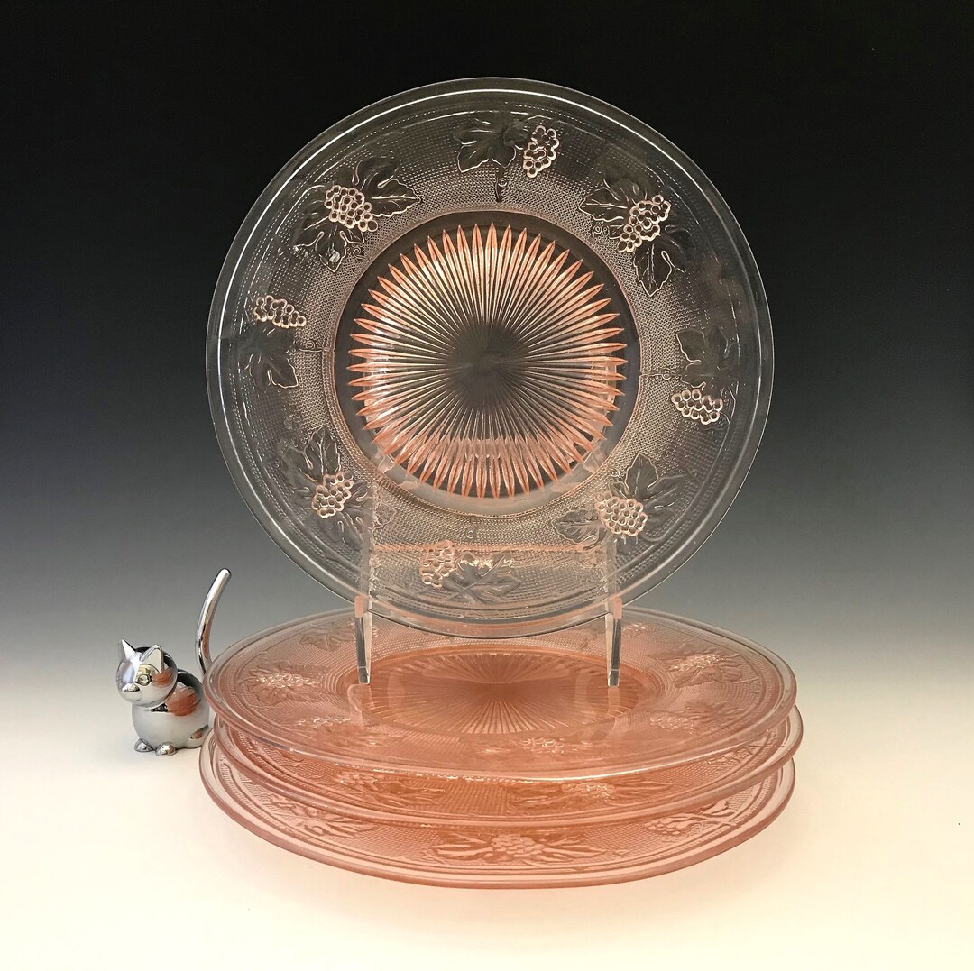 Westmoreland Woolworth Pink Luncheon Plates - Set of 4 Depression Glass ...