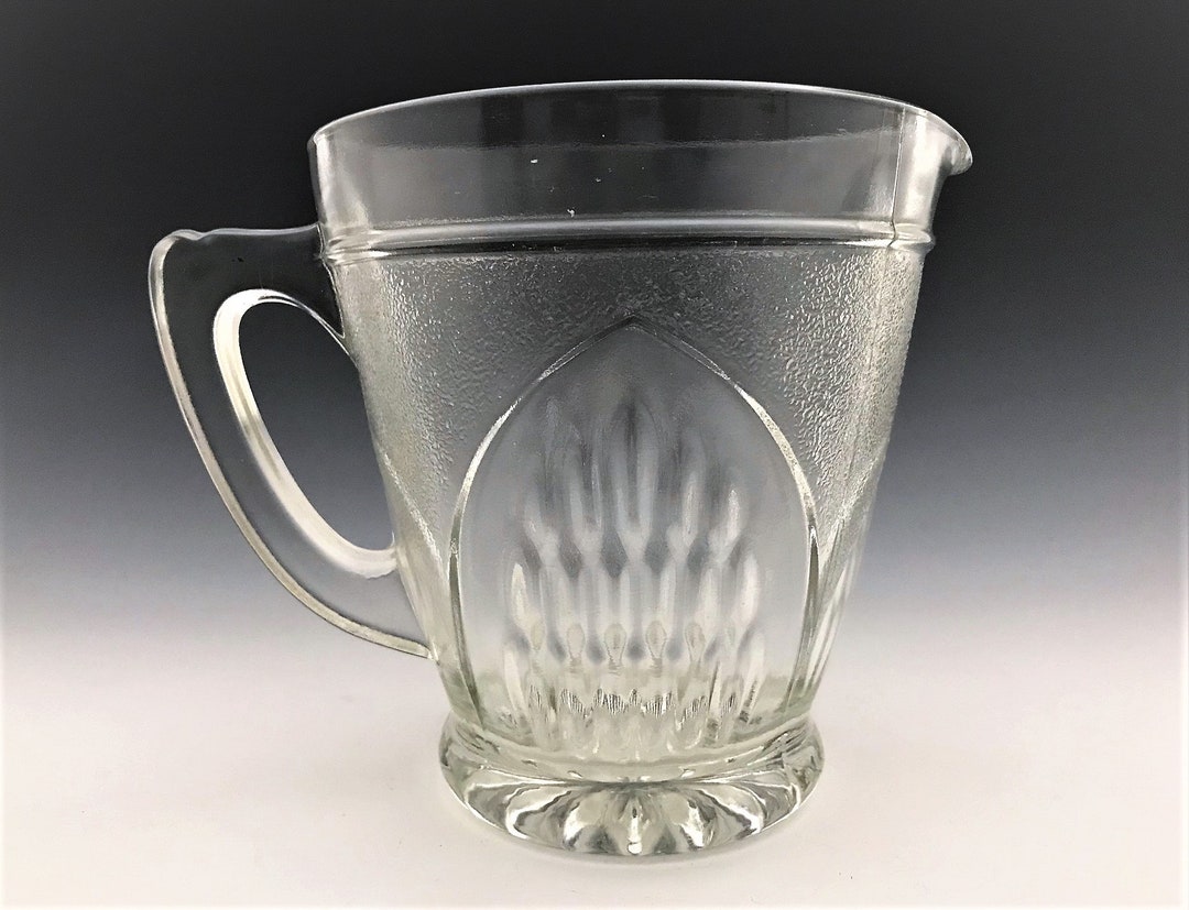 Mid-century English Glass Pitcher Sherdley Glass Nordic Pattern Made in ...