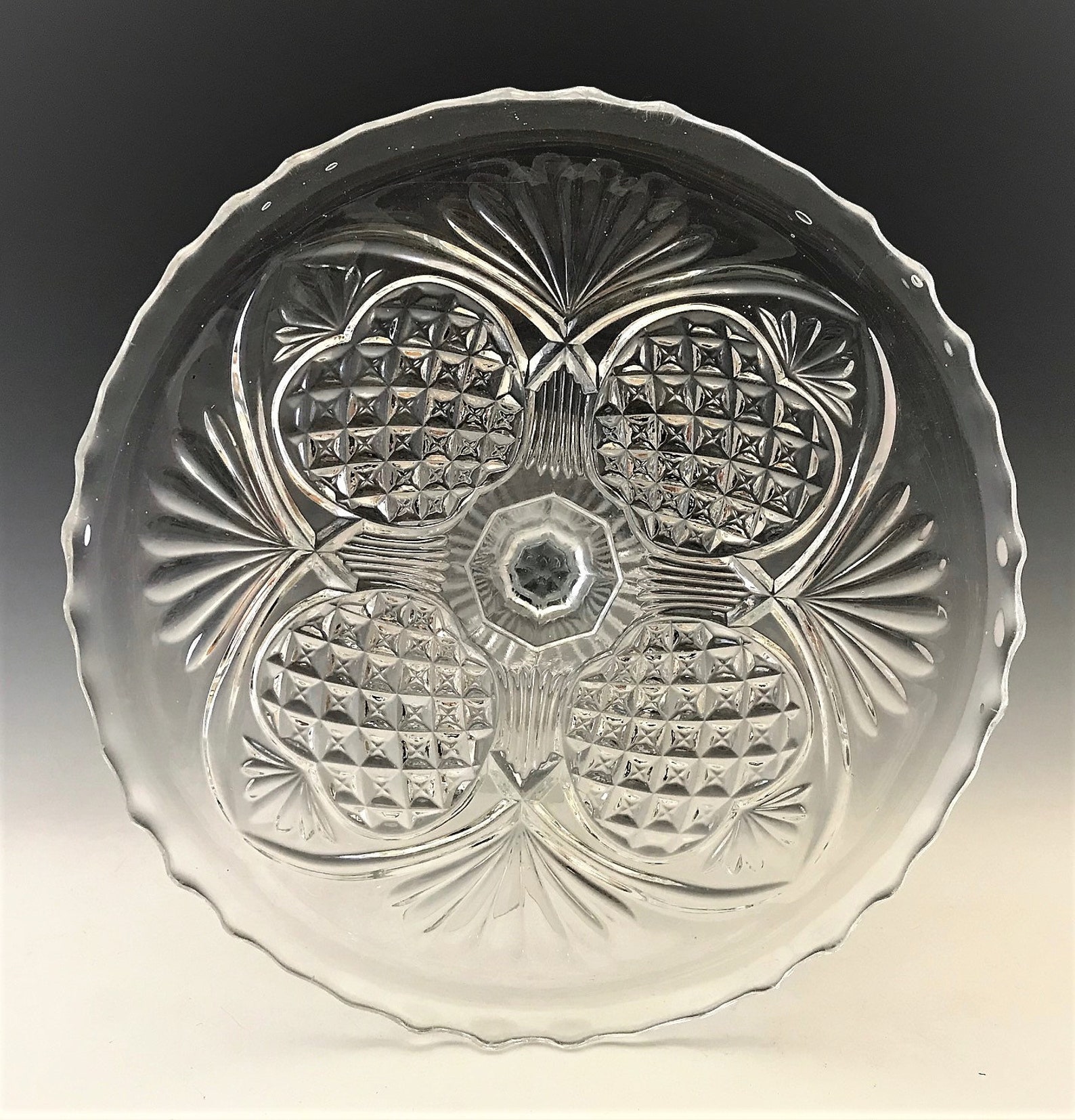 EAPG Cake Stand - John B. Higbee Glass - Iris Pattern - Circa 1917 ...