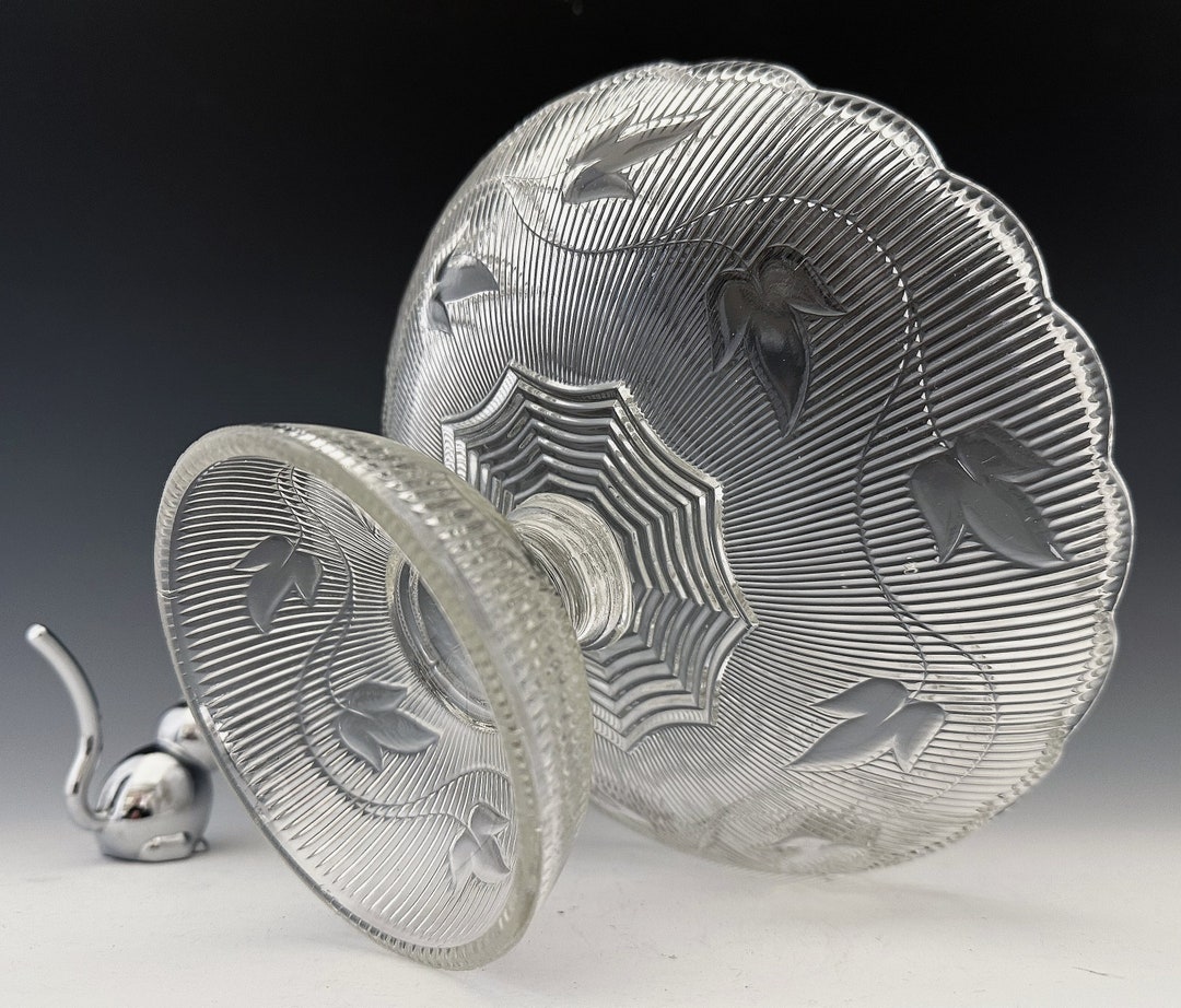 EAPG Flint Glass Compote - Hobbs, Brockunier and Company - Ribbed Ivy ...