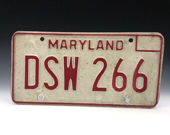 Choice of Maryland License Plate 1960, 1964, 1967, 1963, 1980, 1964 ...