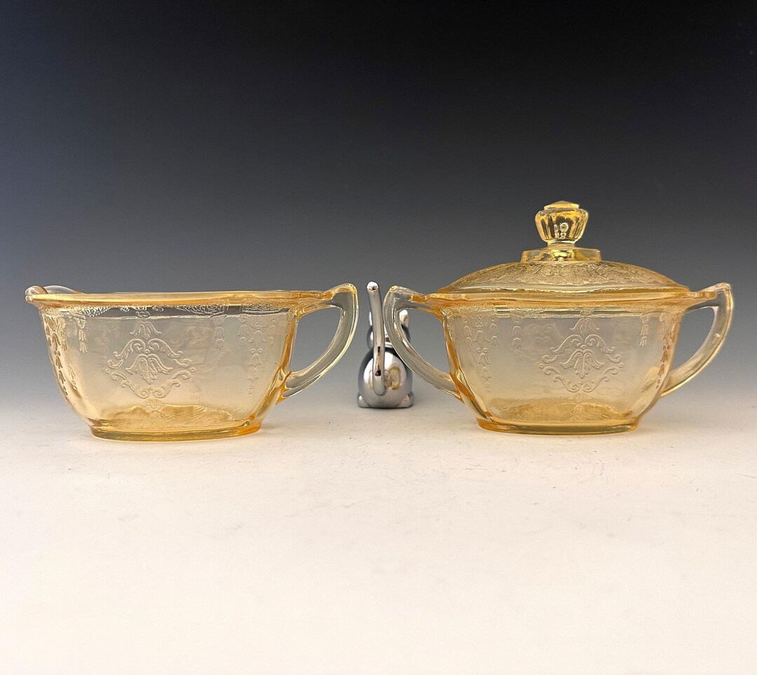 Hocking Princess Breakfast Set - Creamer and Covered Sugar Bowl ...