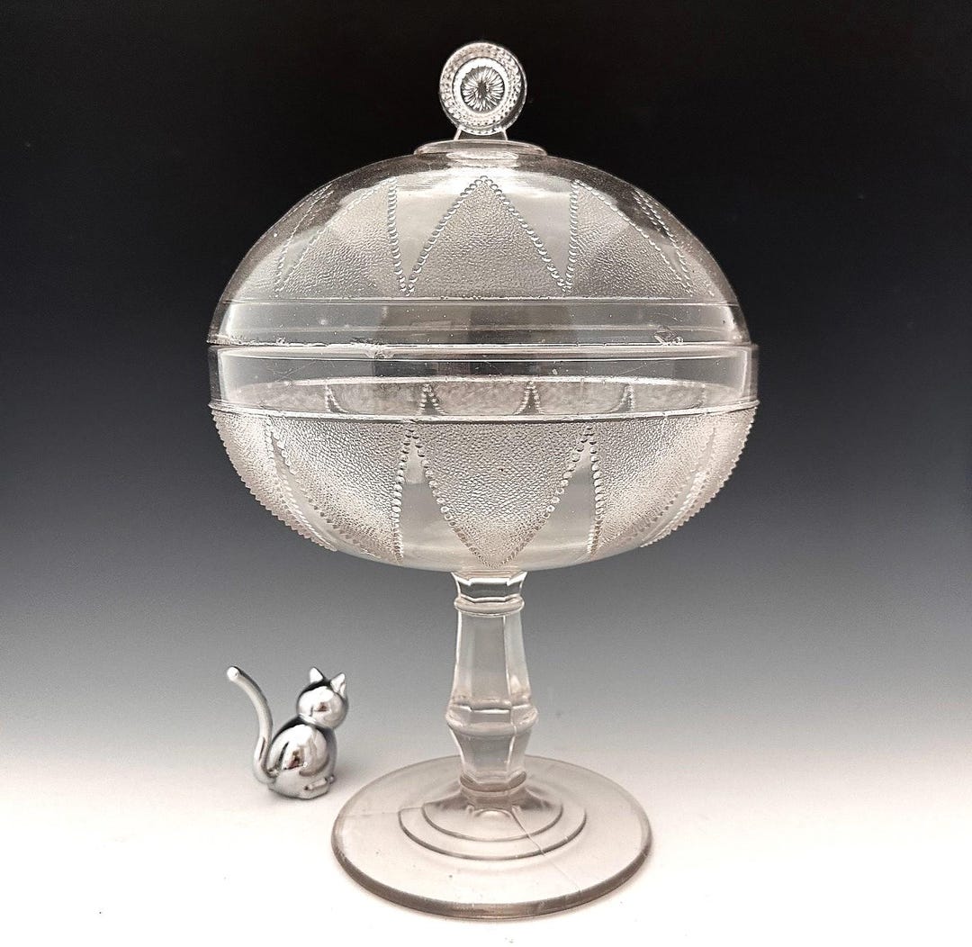 EAPG Covered Compote - Brilliant Glass Company - No. 67 - Dewdrop in ...