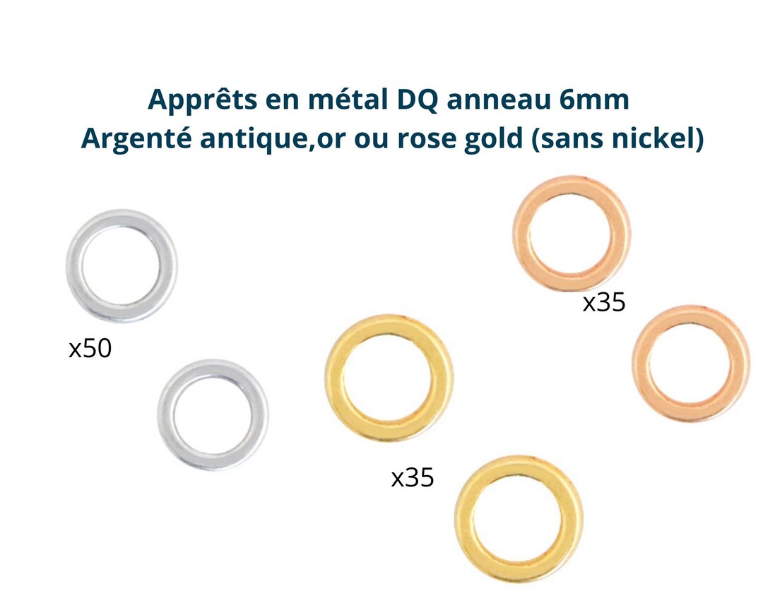 DQ Metal Findings Ring 6mm Antique Silver, Gold or Rose Gold (nickel ...