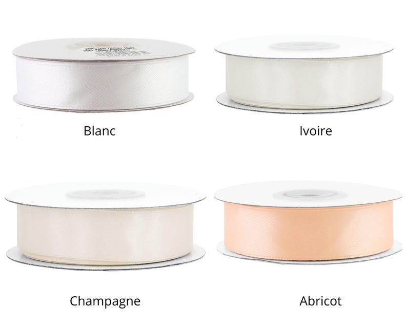 Ruban satin simple face 18 mm de large,25 metres de long, plusieurs ...