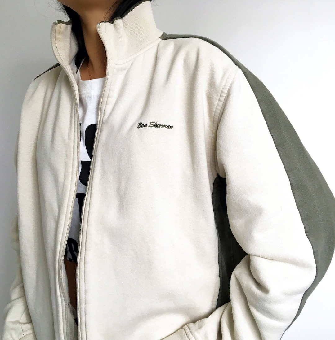 Vintage Unisex Men Ben Sherman Beige Green Sporty Track Jacket - Etsy ...