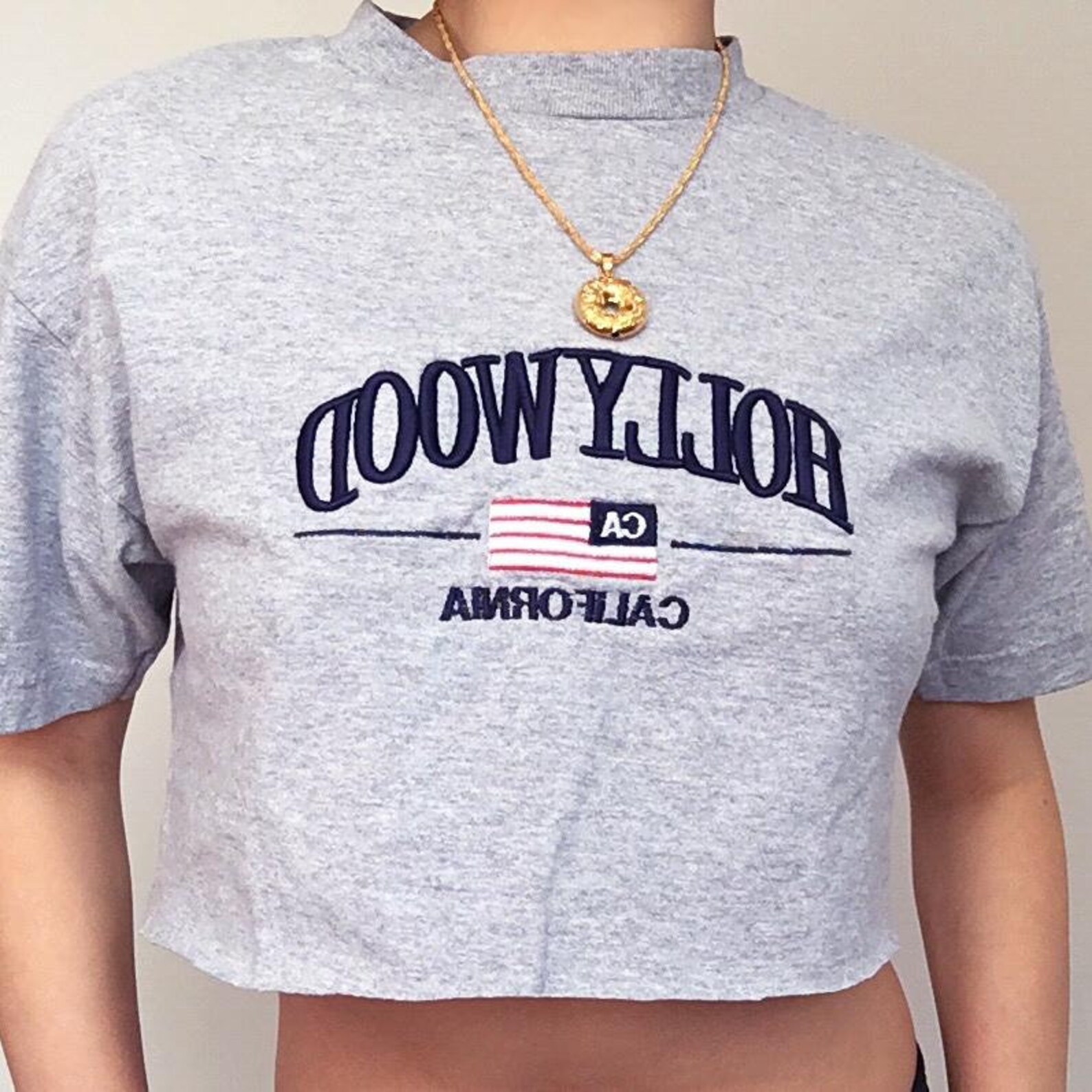 Y2k 2000s 90s Hollywood Grey Crop Tee Top - Etsy
