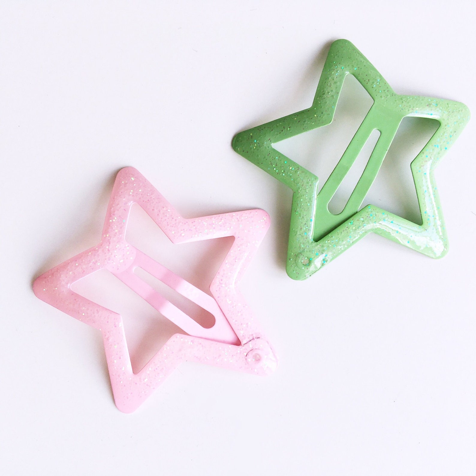 2 Star Pastel Glitter 90s Y2k 2000S Hair Clips Mixed Combo - Etsy