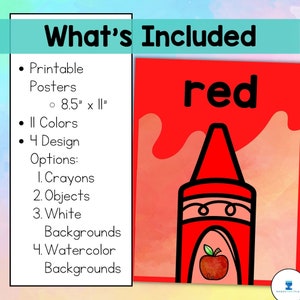 Color Posters | Rainbow Watercolors | Colorful Classroom Decor - Etsy