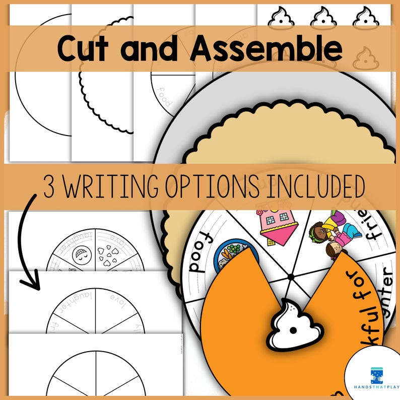 Thanksgiving Pie Spinner Craft | Thankful Writing Activity - Etsy