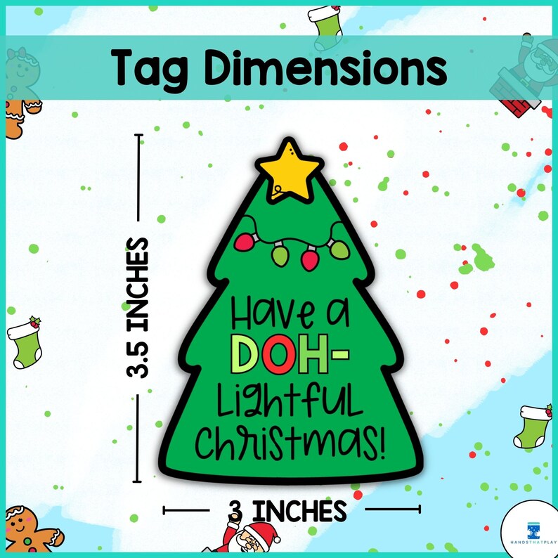 Christmas Favor Tags Editable Doh-lightful Tree Tags - Etsy