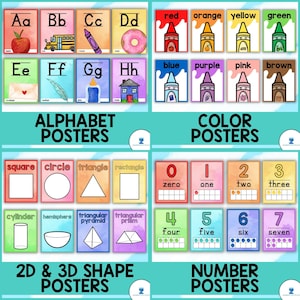 Rainbow Watercolor Classroom Bundle | Rainbow Watercolor Decor ...