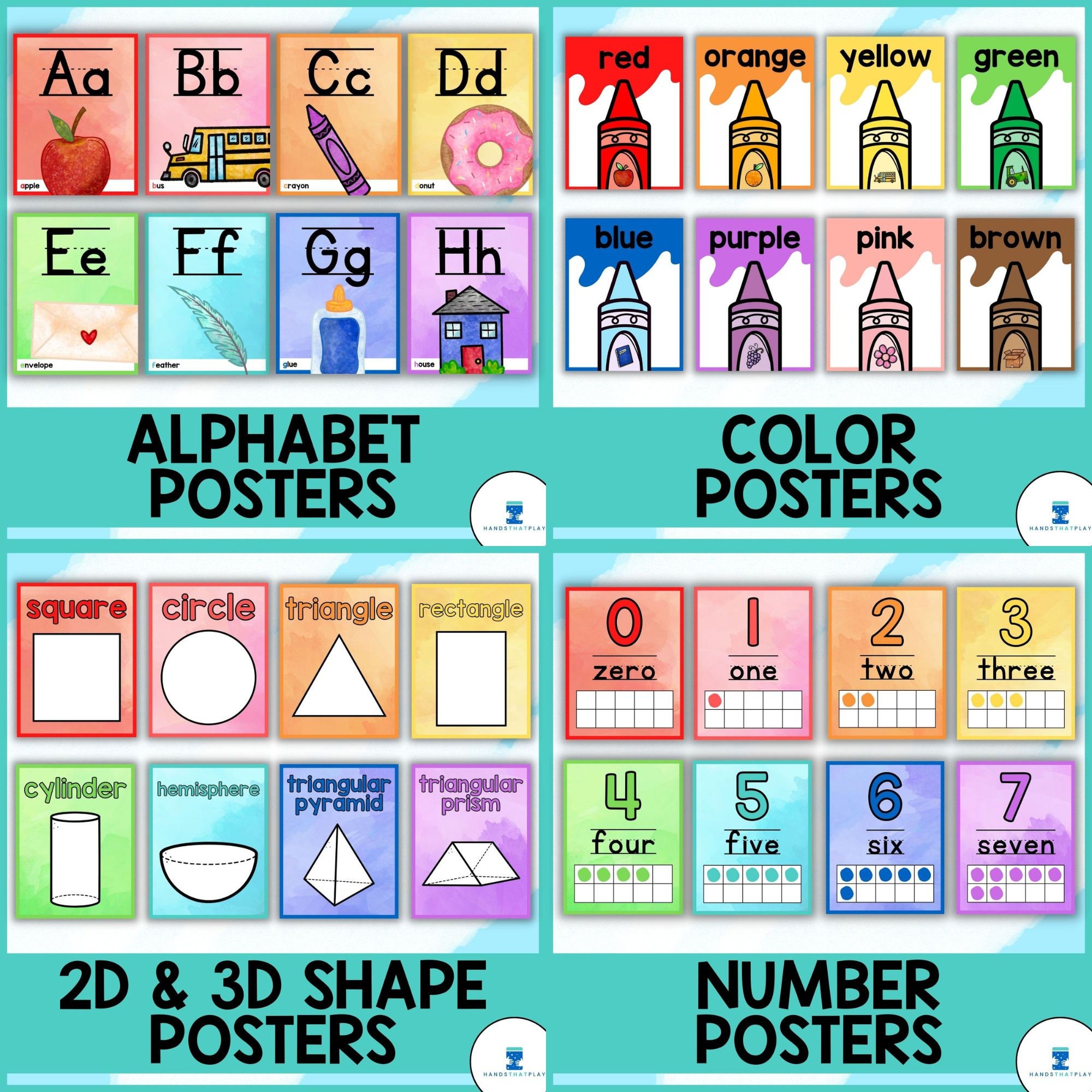 Rainbow Watercolor Classroom Bundle | Rainbow Watercolor Decor ...