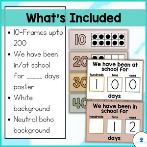 Days At/in School Display | 100 Days of School | Neutral Boho ...
