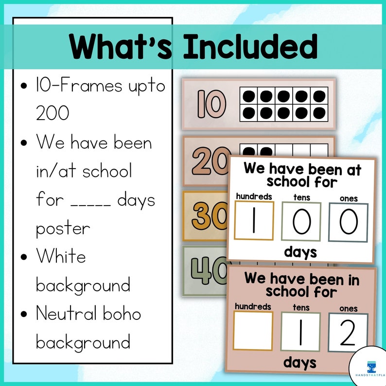 Days At/in School Display | 100 Days of School | Neutral Boho ...