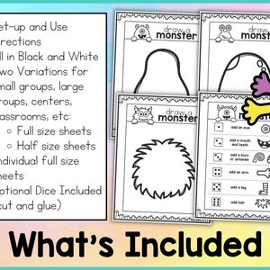 Halloween Activity - Roll and Draw a Monster - Etsy