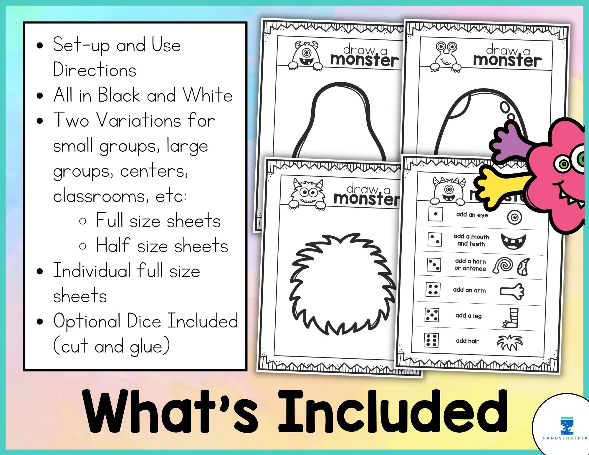 Halloween Activity - Roll and Draw a Monster - Etsy