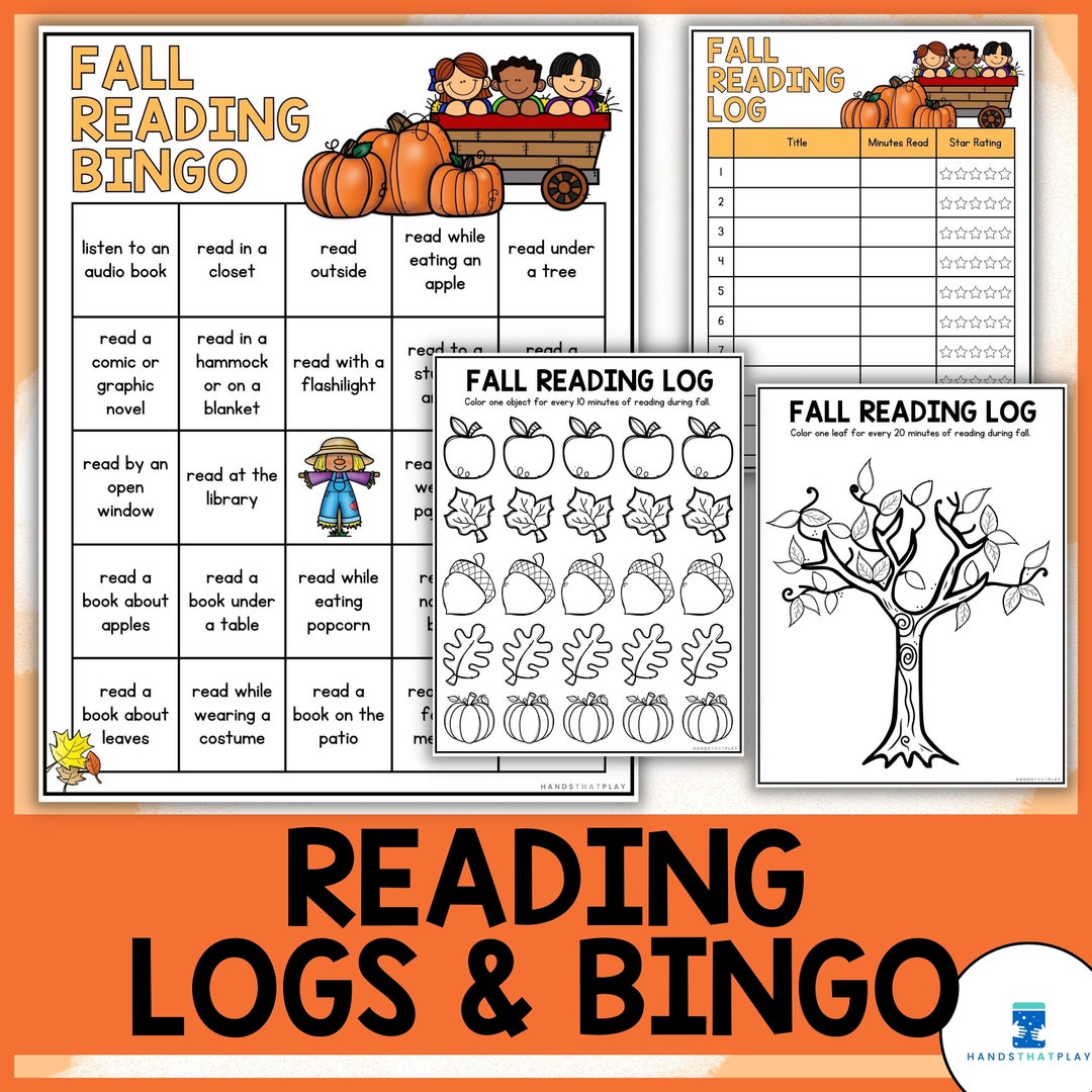 Fall Reading Log and Bingo Activity, Autumn Reading Chart - Etsy
