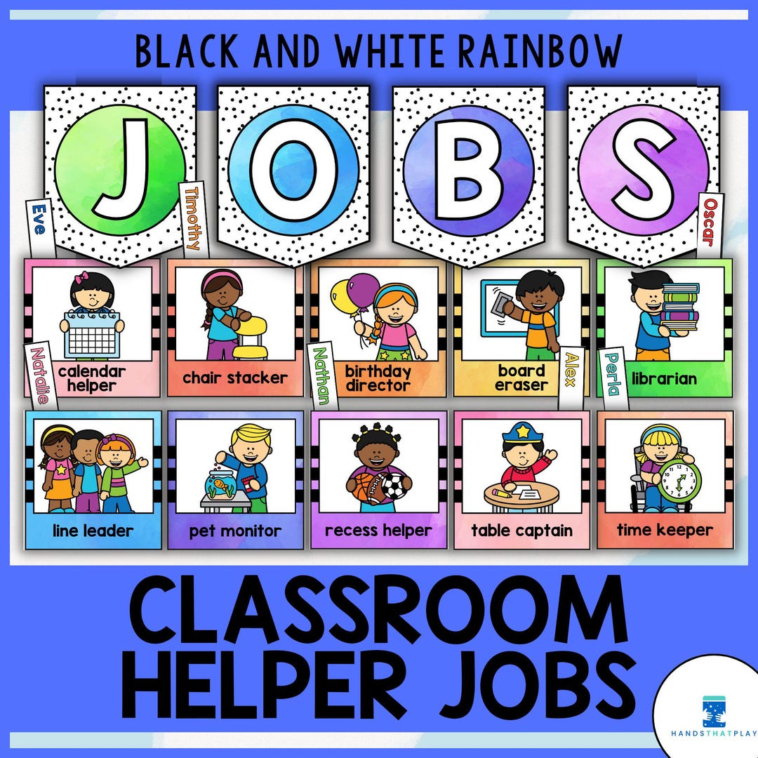 Classroom Helper Job Display | Editable Classroom Job Chart ...