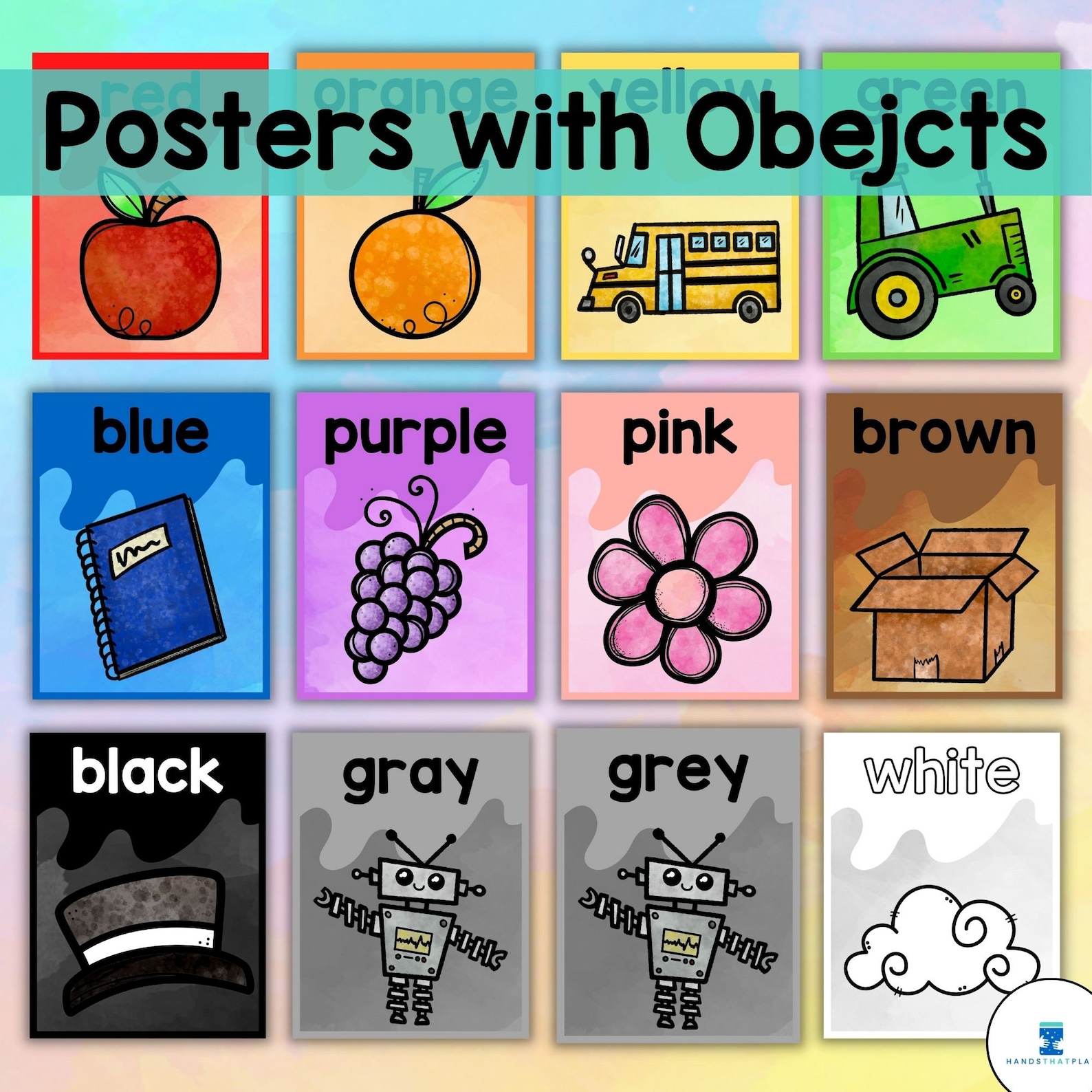 Color Posters Rainbow Watercolors Colorful (Download Now) - Etsy