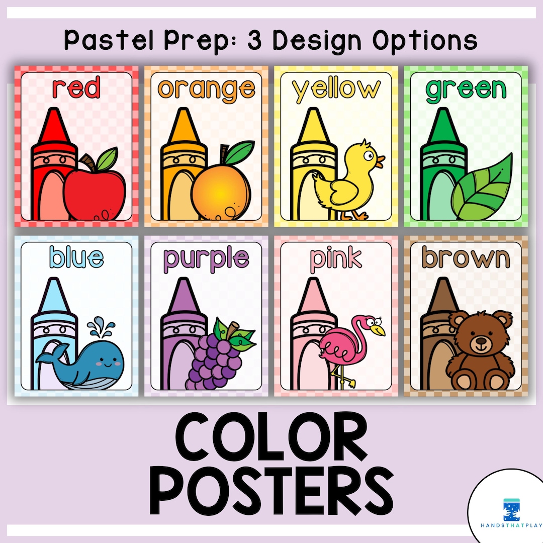 Color Posters | Pastel Prep Classroom Decor | Color Word Display ...