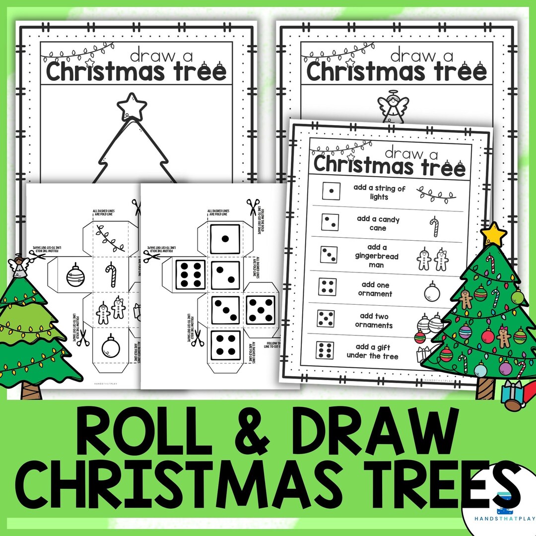 Christmas Activity Roll and Draw a Christmas Tree - Etsy