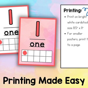 Number Posters | Number Words | Number Line | Classroom Wall Decor - Etsy