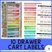 10 Drawer Cart Labels for the Classroom | Monochrome Rainbow Watercolor ...