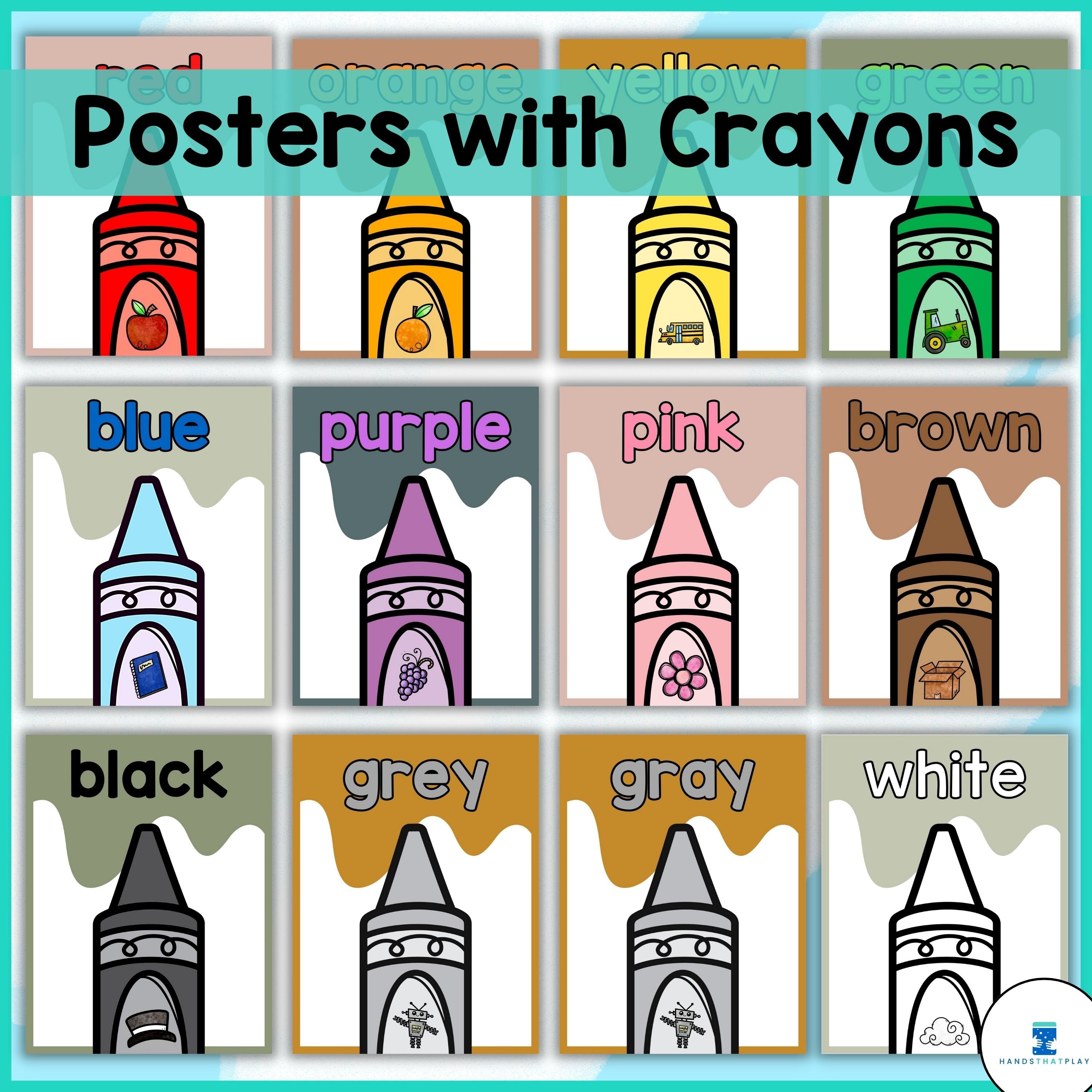 Color Posters | Neutral Boho | Classroom Wall Decor - Etsy
