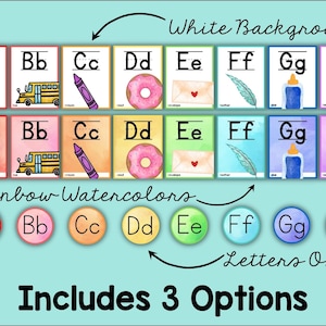 Alphabet Posters | Letter Formation | Rainbow Watercolors | Classroom ...