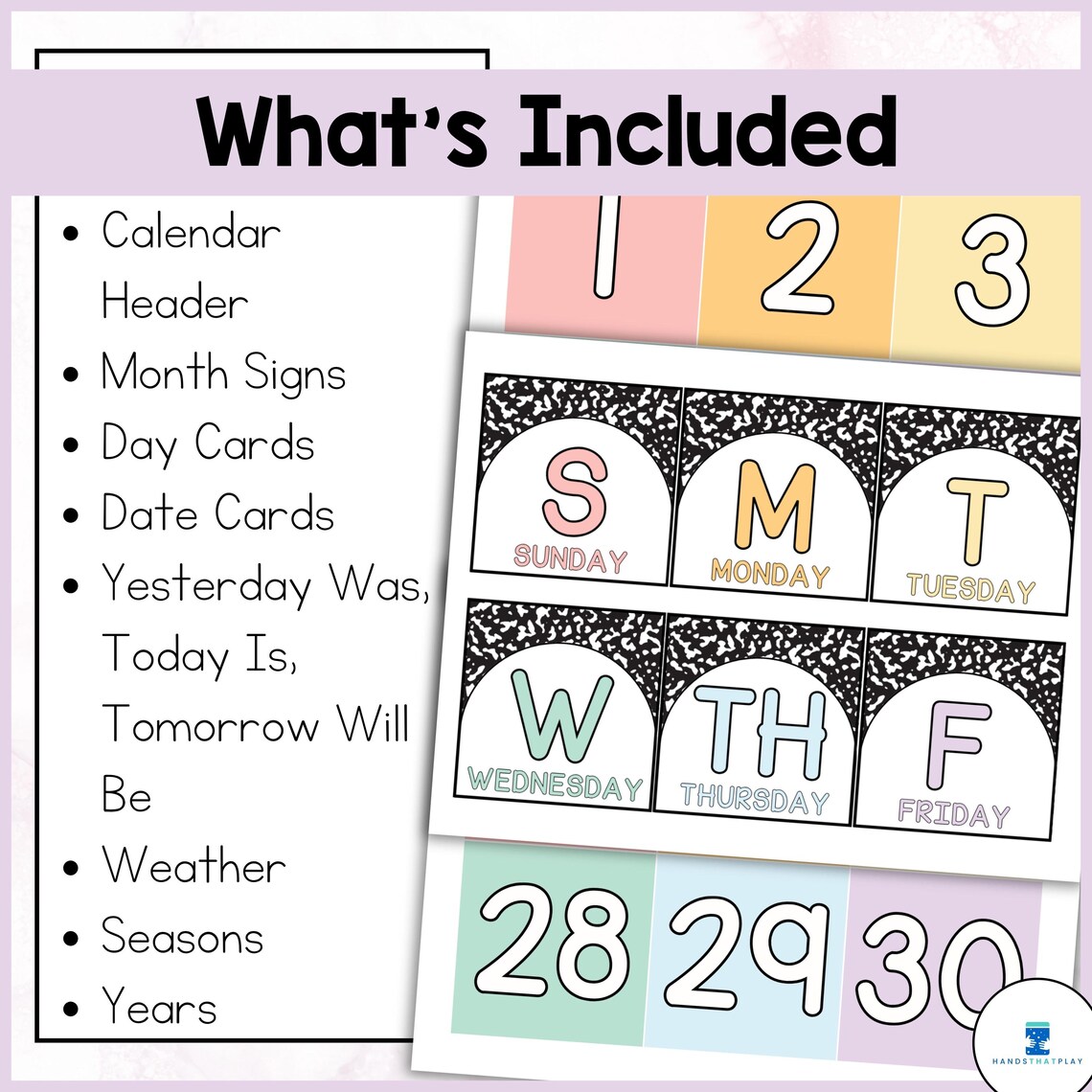 Pastel Classroom Calendar Pack | Pastel Prep Classroom Decor - Etsy