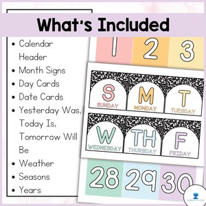 Pastel Classroom Calendar Pack | Pastel Prep Classroom Decor - Etsy