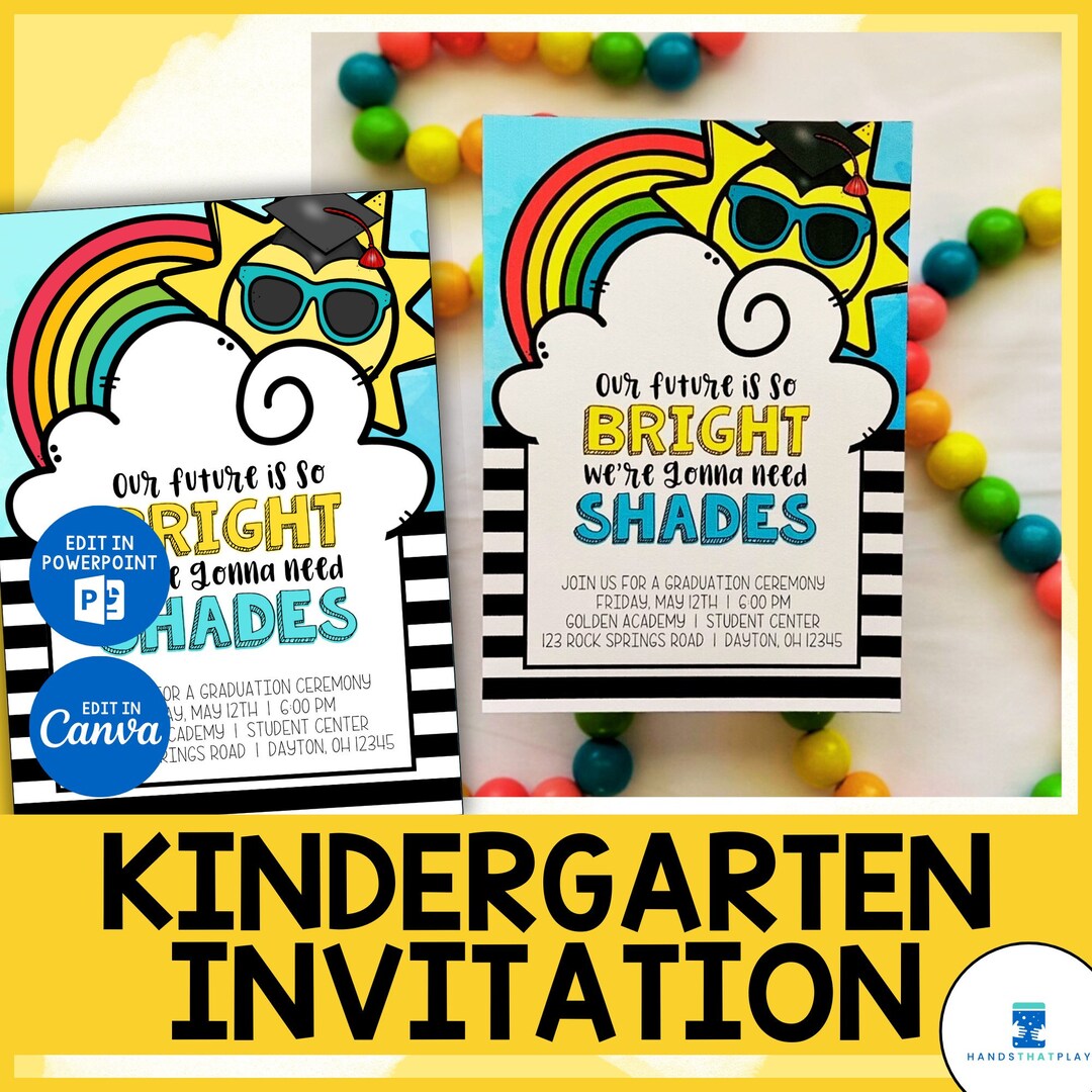 Kindergarten Graduation Invitation and Rsvps - Editable Future is ...