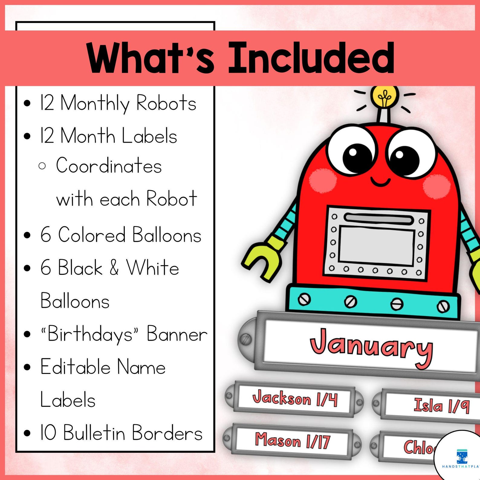 Birthday Bulletin Board and Banner | Robots| Bot Builders Classroom ...