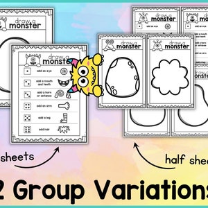 Halloween Activity - Roll and Draw a Monster - Etsy