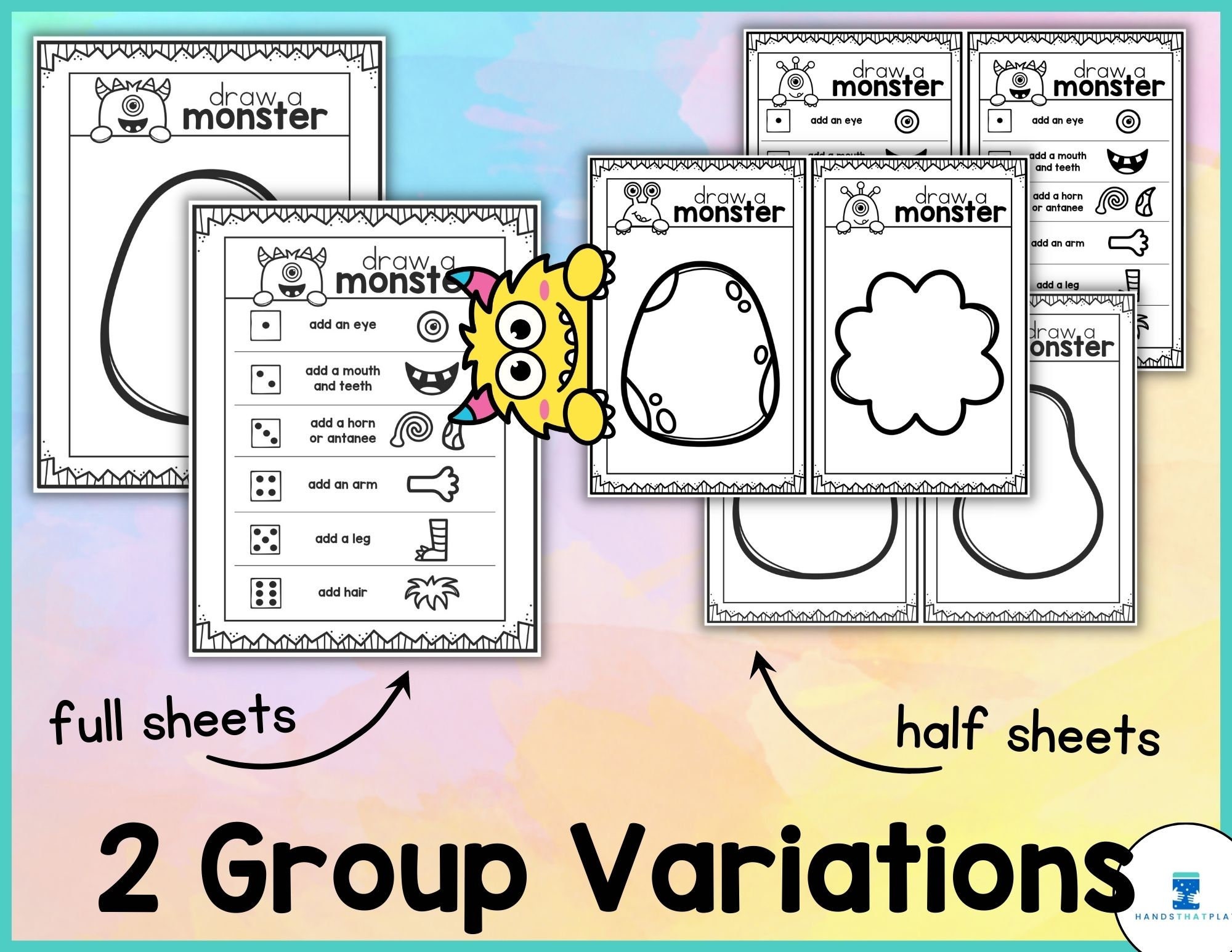 Halloween Activity - Roll and Draw a Monster - Etsy