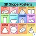 2D and 3D Shape Posters Rainbow Watercolors Classroom Decor - Etsy