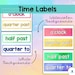 Clock Number Labels Rainbow Watercolors Homeschool Classroom Decor - Etsy