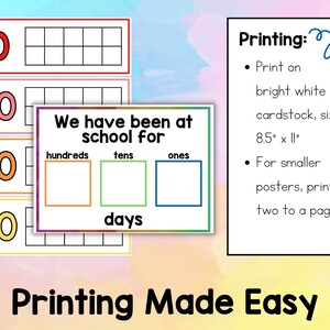 Days At/in School Display | 100 Days of School | Rainbow Watercolors ...