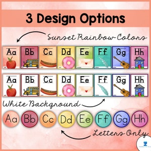 Alphabet Posters | Letter Formation | Sunset Rainbow Watercolors ...