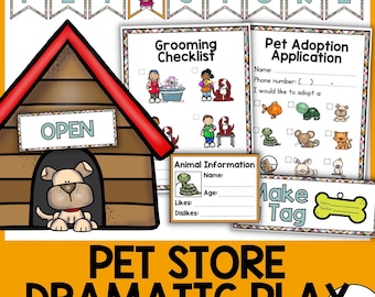 Pet Shop Dramatic Play | Pet Store Playset | Pretend Pets | Pet ...