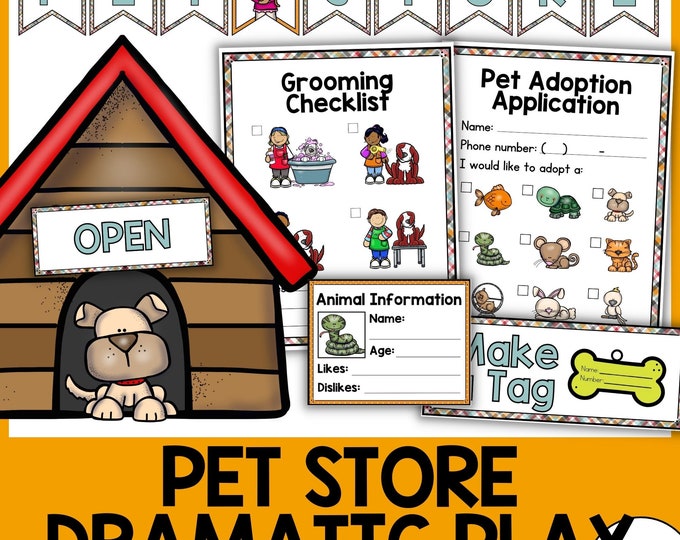 Pet Shop Dramatic Play | Pet Store Playset | Pretend Pets | Pet ...
